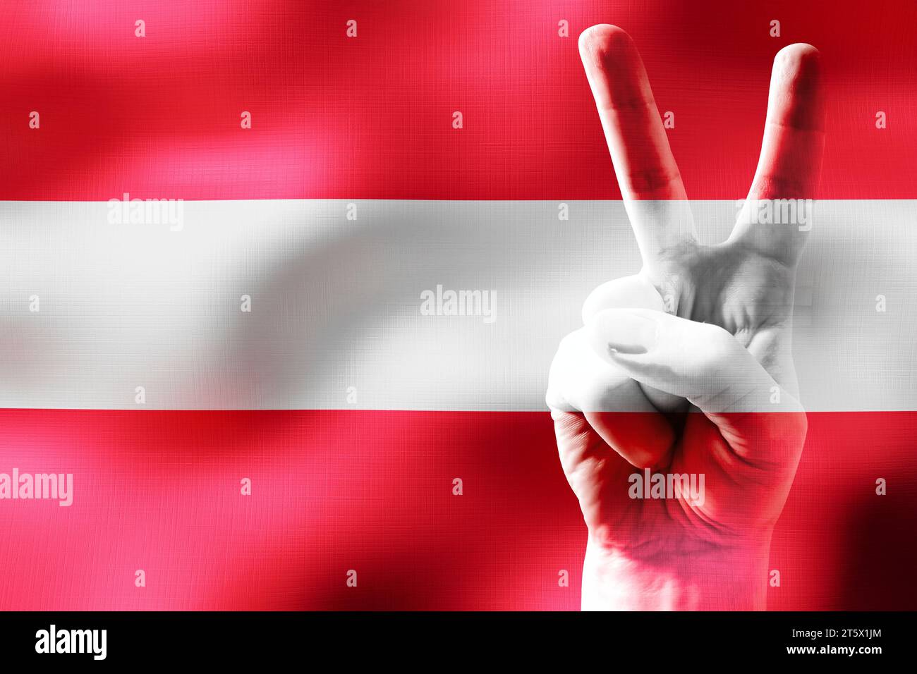 Austria - two fingers showing peace sign and national flag Stock Photo ...
