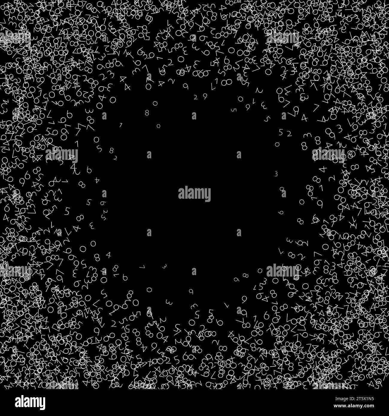 Falling numbers, big data concept. Binary white chaotic flying digits ...