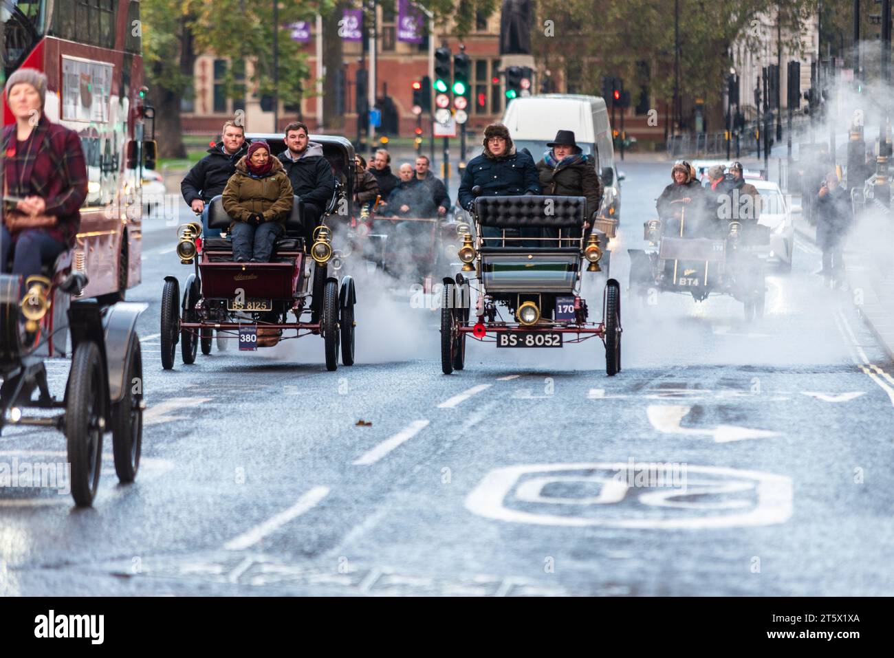 Historic vintage 1903 Stanley cars participating in the London to ...