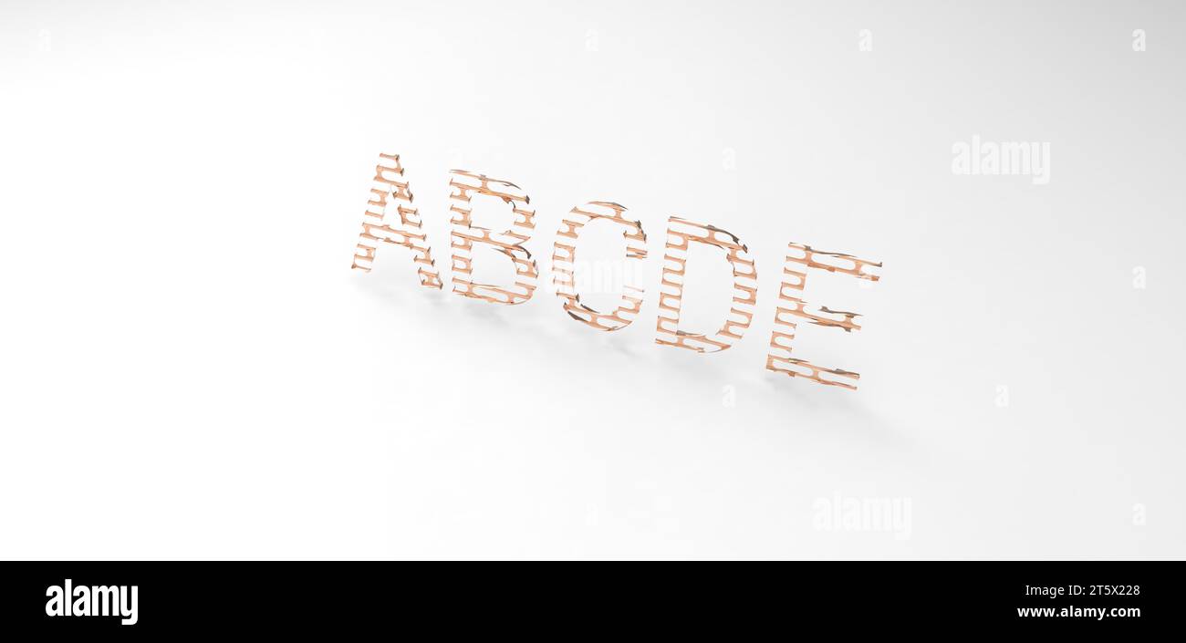 3D font "ABCDE" in white background, computer generated images Stock ...