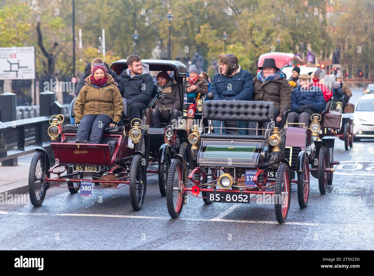 Historic vintage 1903 Stanley cars participating in the London to ...