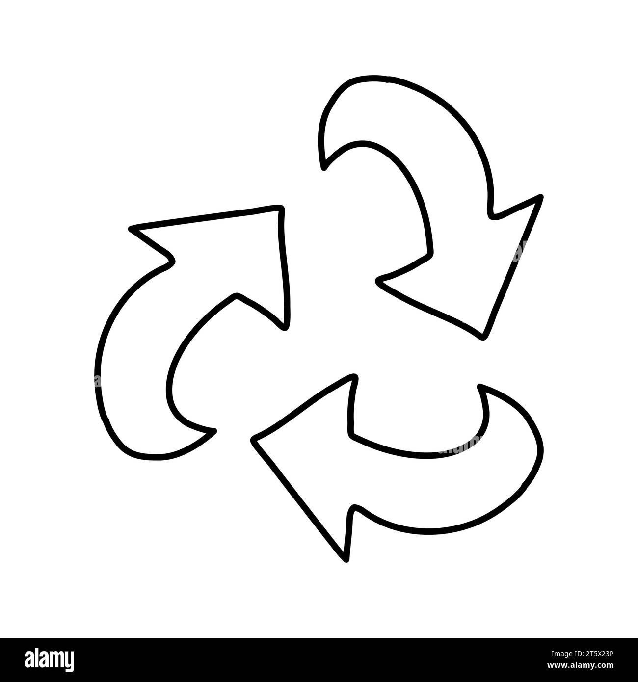 Doodle Recycle Sign Hand Drawn Vector Illustration Stock Vector Image And Art Alamy