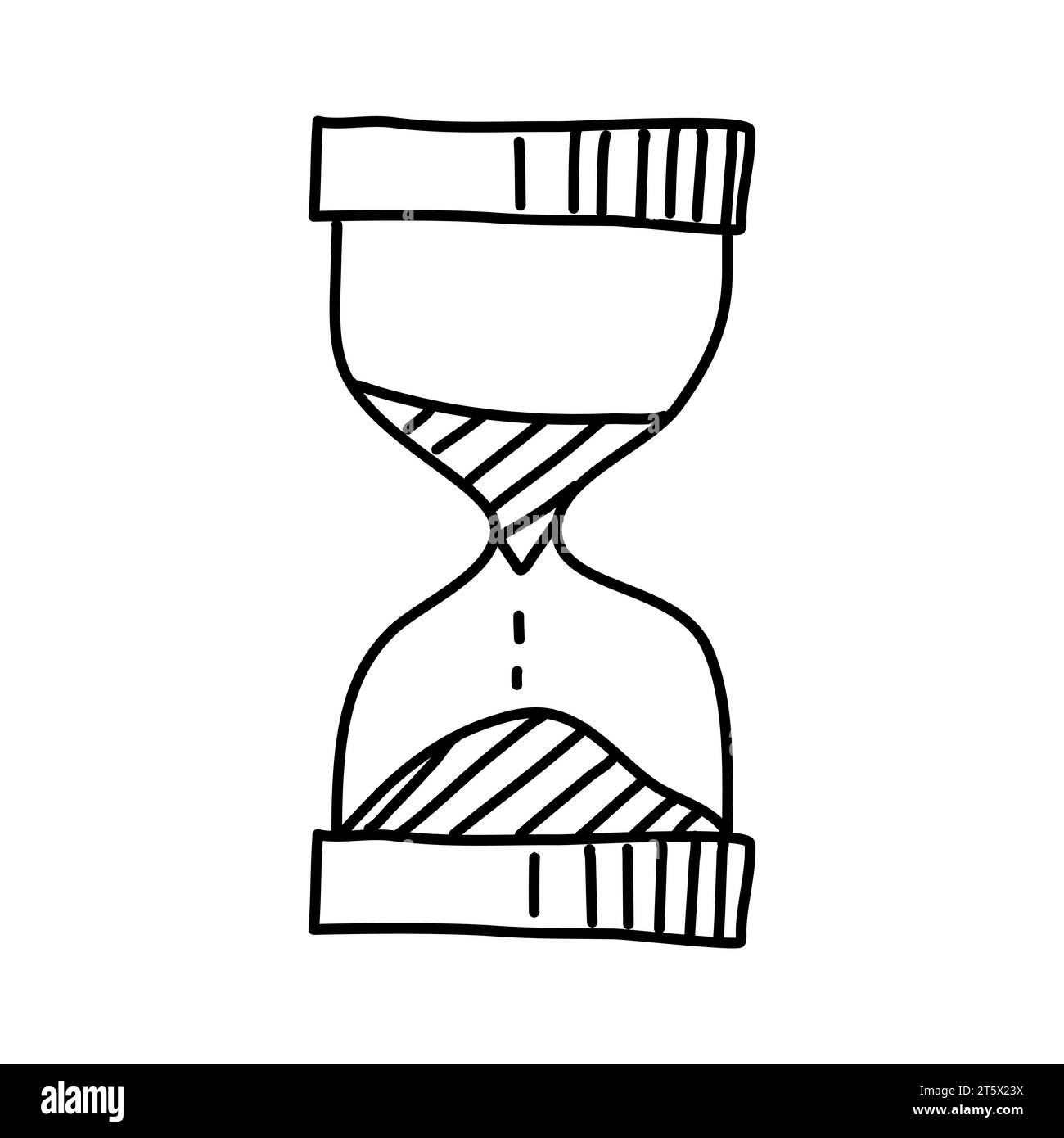 Hour glass drawing illustration Black and White Stock Photos & Images ...