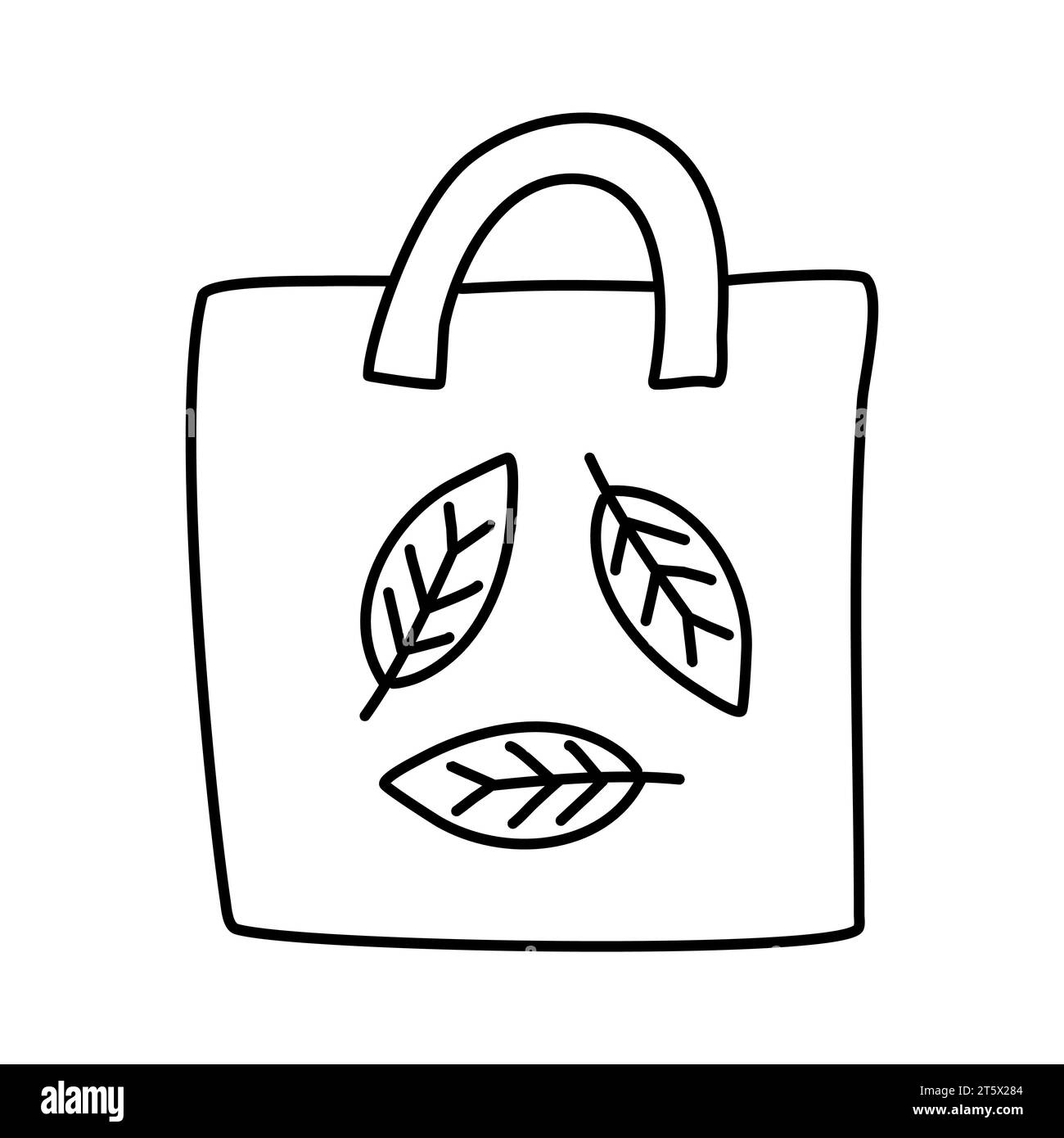 Doodle picture of reusable bag. Hand drawn vector illustration Stock ...
