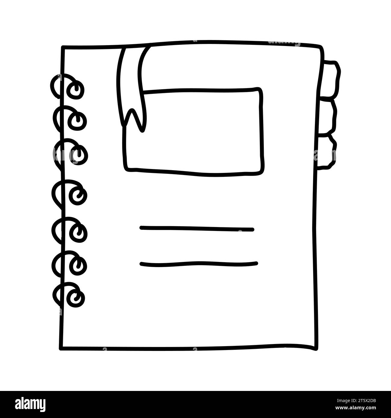 Doodle picture of a note book. Hand drawn vector illustration Stock ...