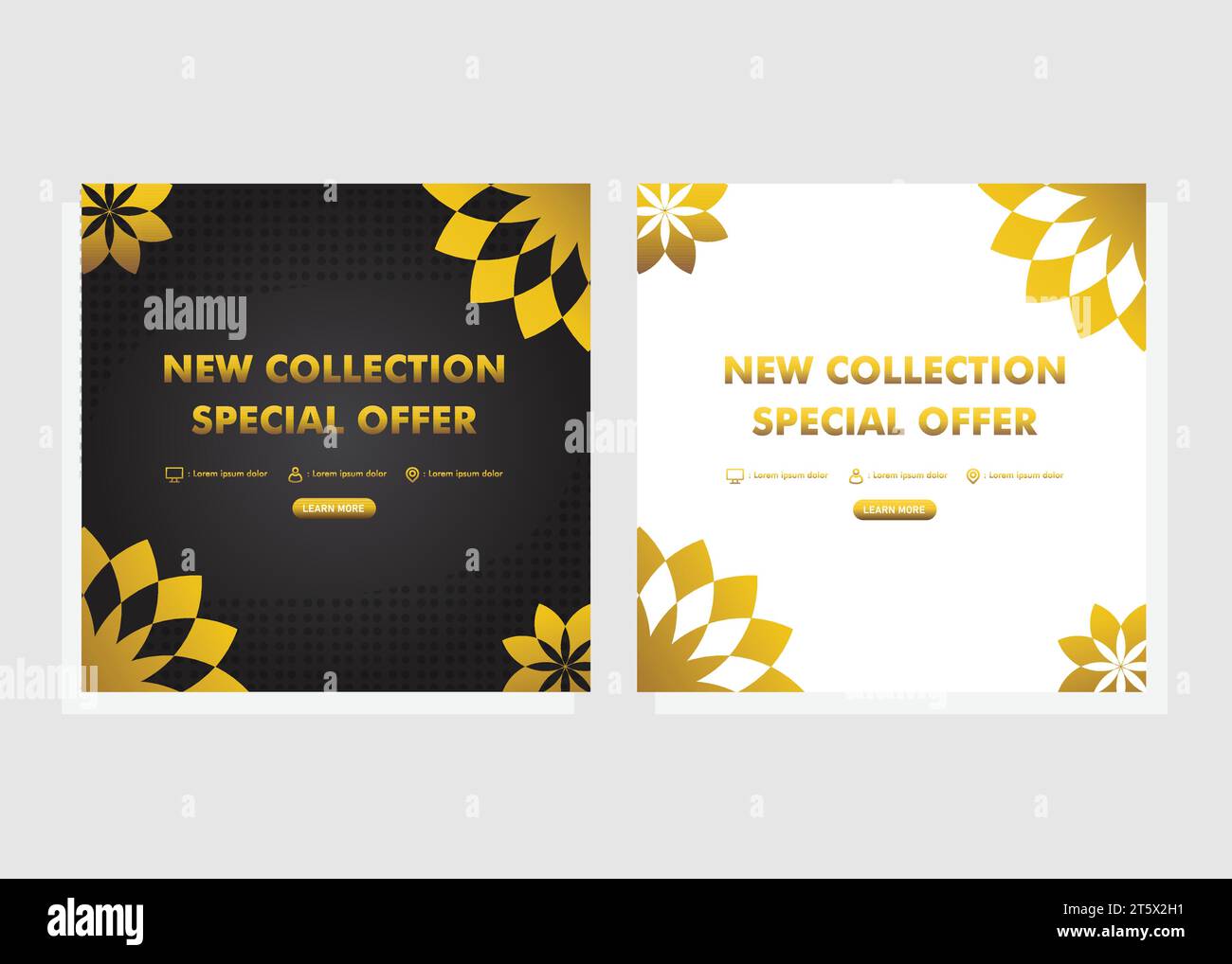 gold floral social media post template Stock Vector Image & Art - Alamy