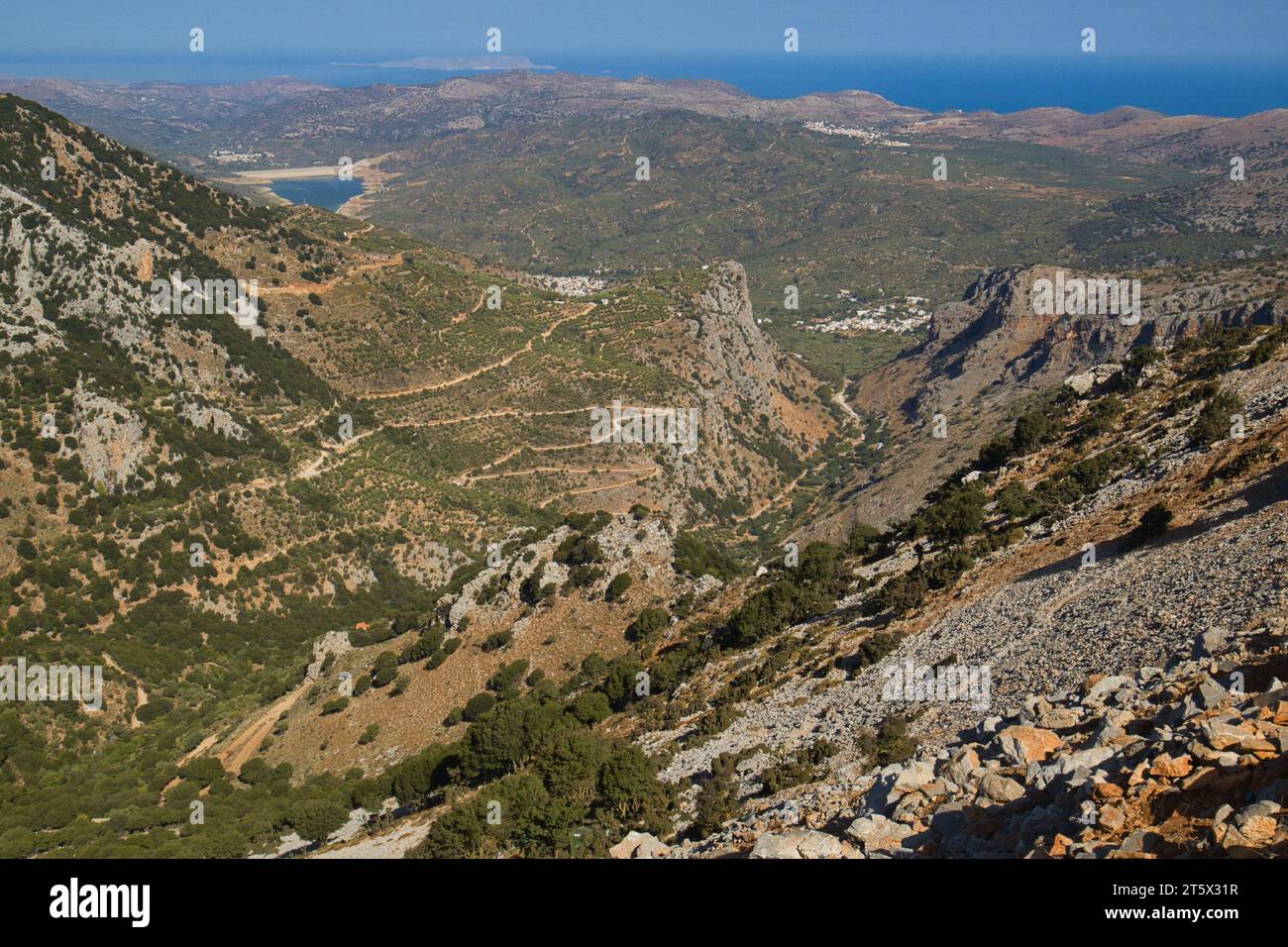 Landscape image showing the north coast of Crete and the Aposelemis ...
