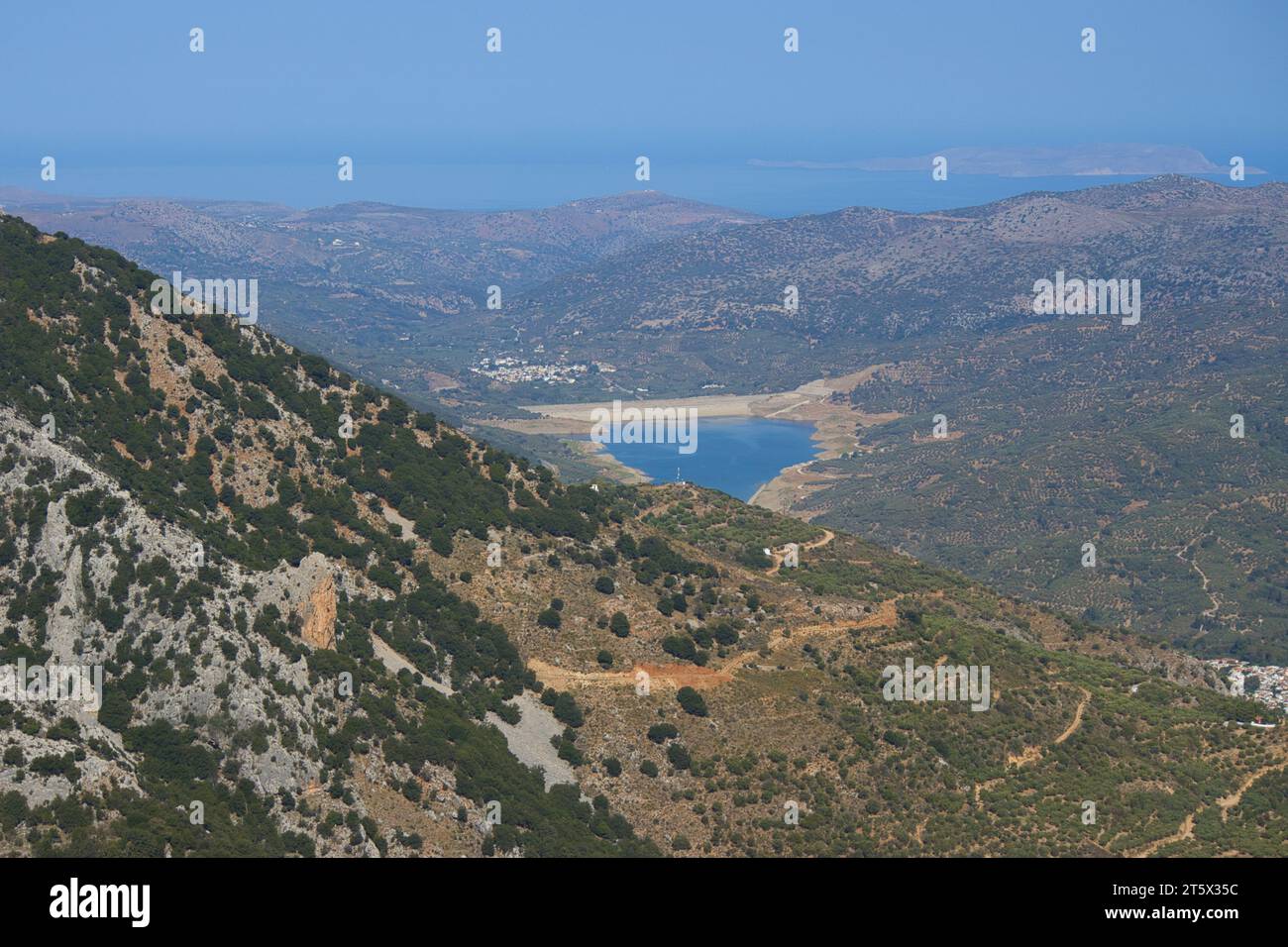 Landscape image showing the north coast of Crete and the Aposelemis ...