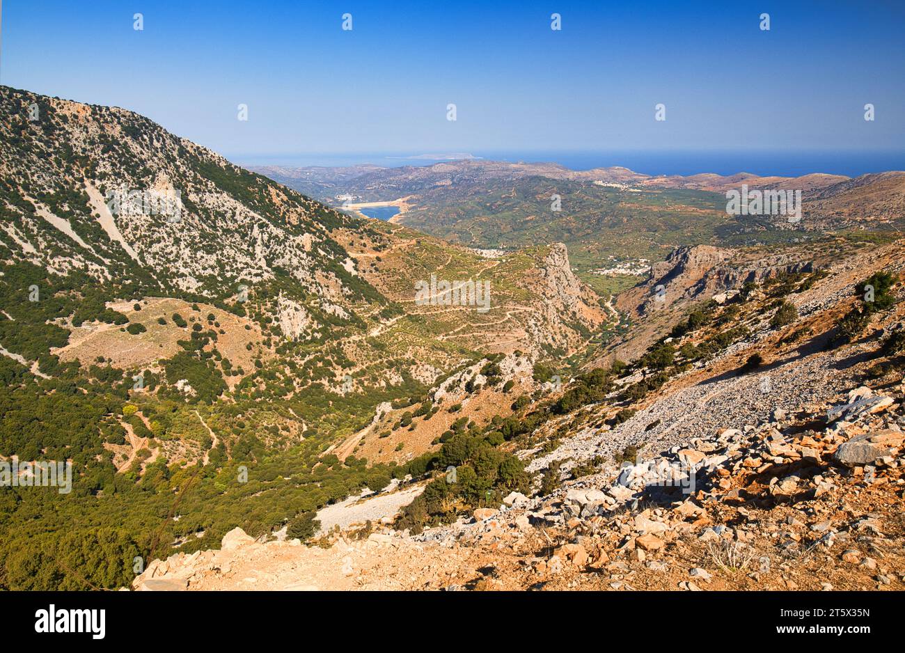 Landscape image showing the north coast of Crete and the Aposelemis ...