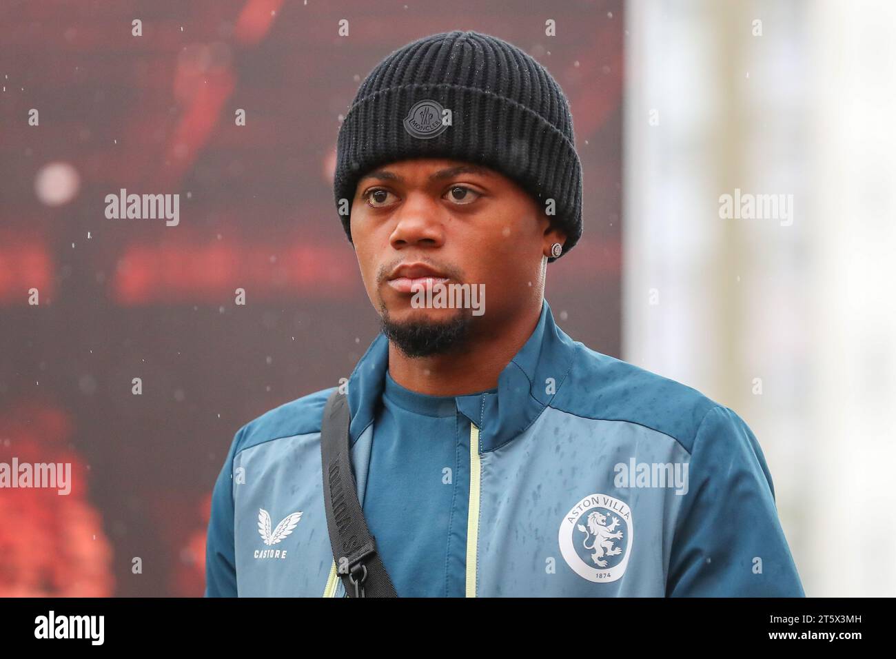 Leon Bailey #31 of Aston Villa arrives ahead of the Premier League ...