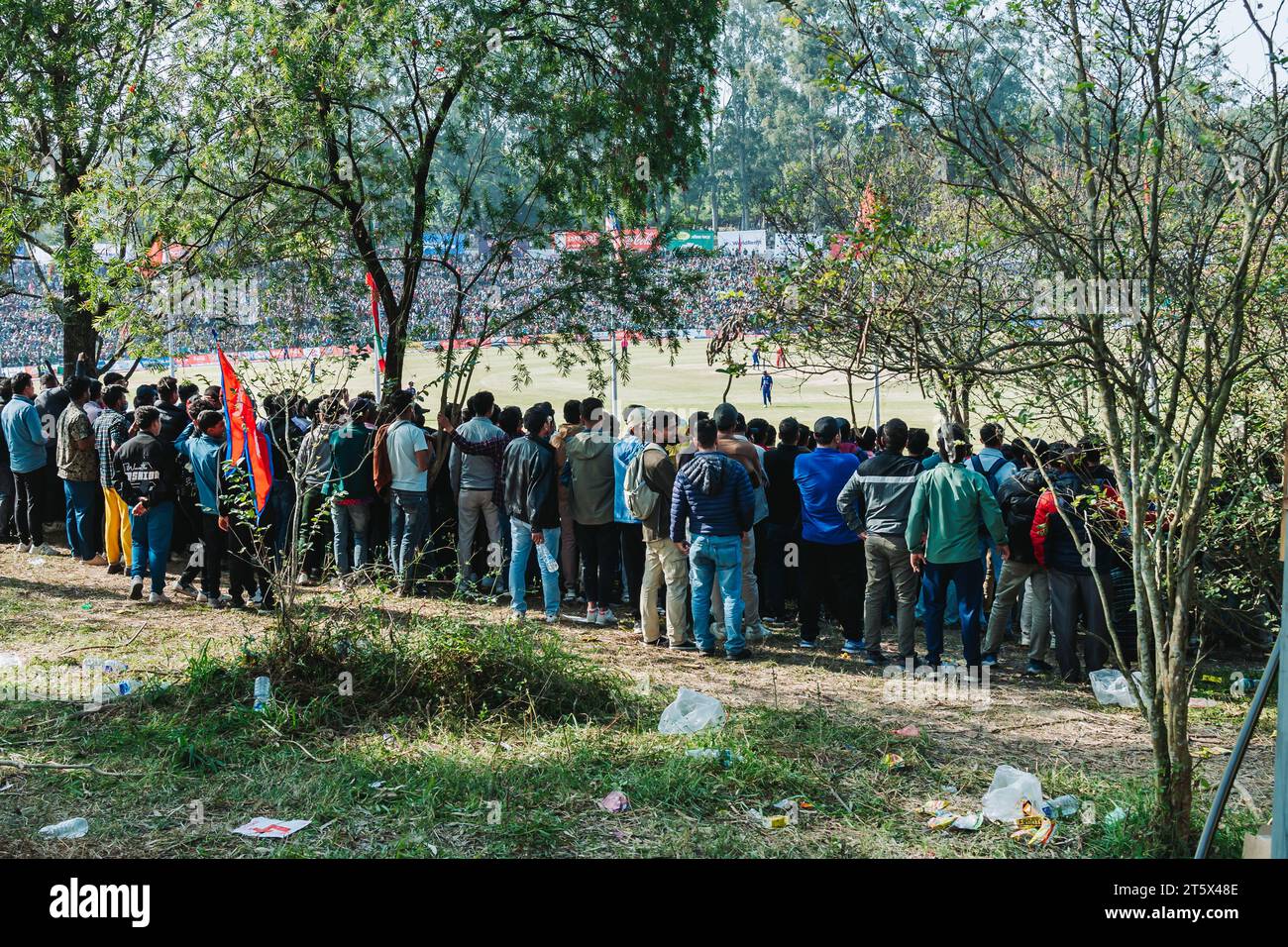 kathmandu, Nepal - November 05, 2023: Crazy Nepali Cricket fans ...