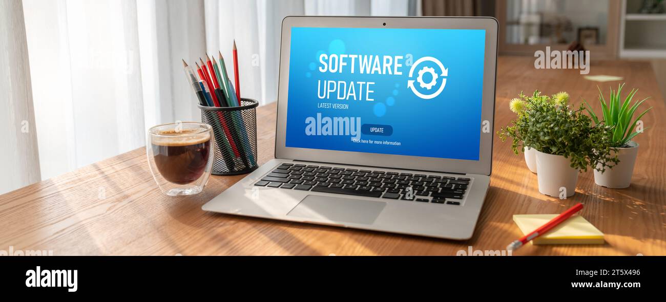 Software update on computer for modish version of device software ...