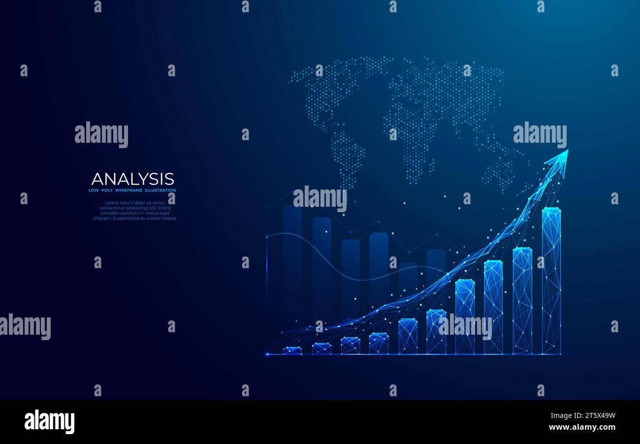 Growth graph chart on technology map. Stock market concept Stock Vector ...