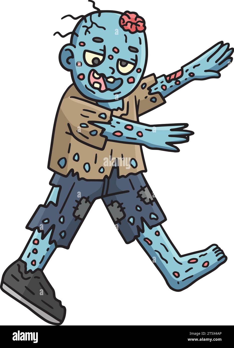 Walking Zombie Cartoon Colored Clipart Stock Vector Image & Art - Alamy