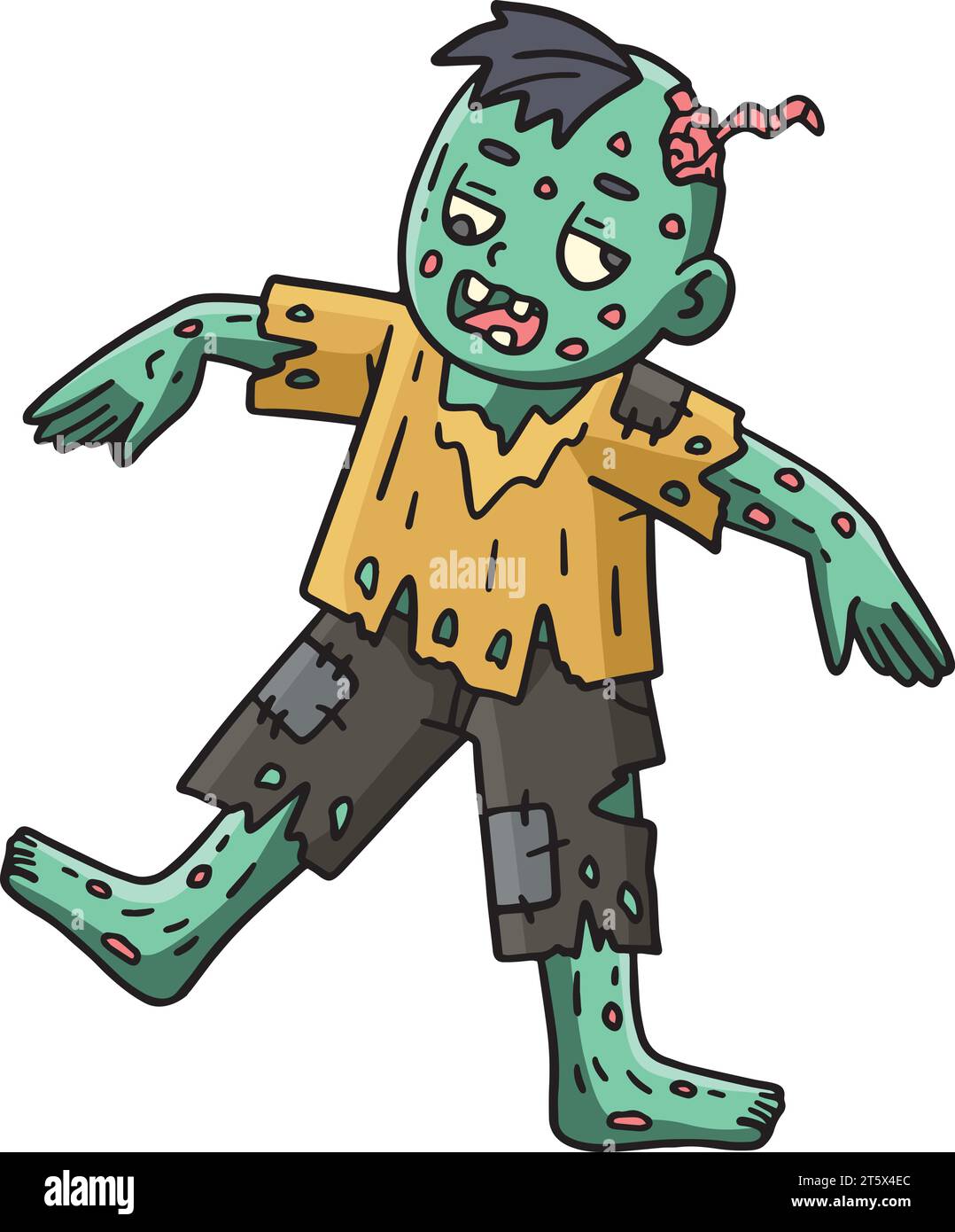 Zombie Cartoon Colored Clipart Illustration Stock Vector Image & Art ...
