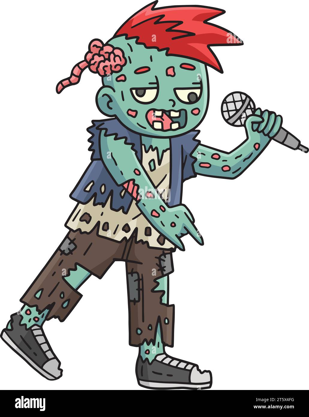 Zombie Rocker Cartoon Colored Clipart Illustration Stock Vector Image ...