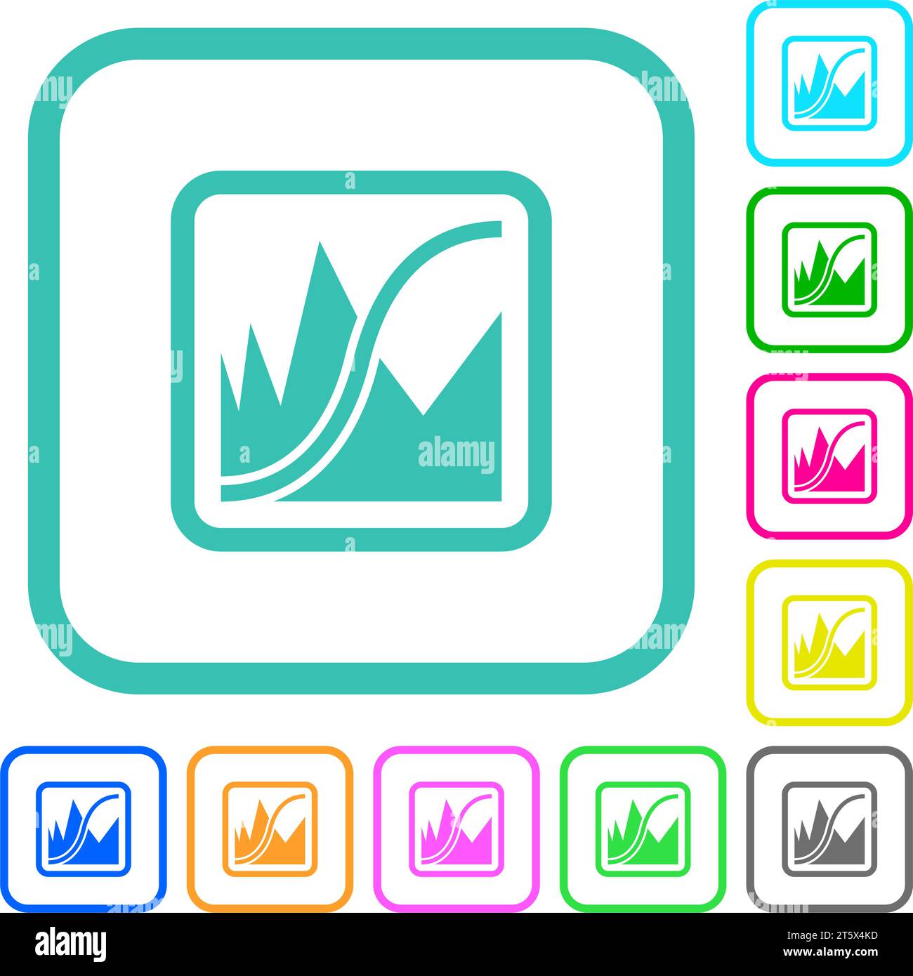 Adjust image curves vivid colored flat icons in curved borders on white ...