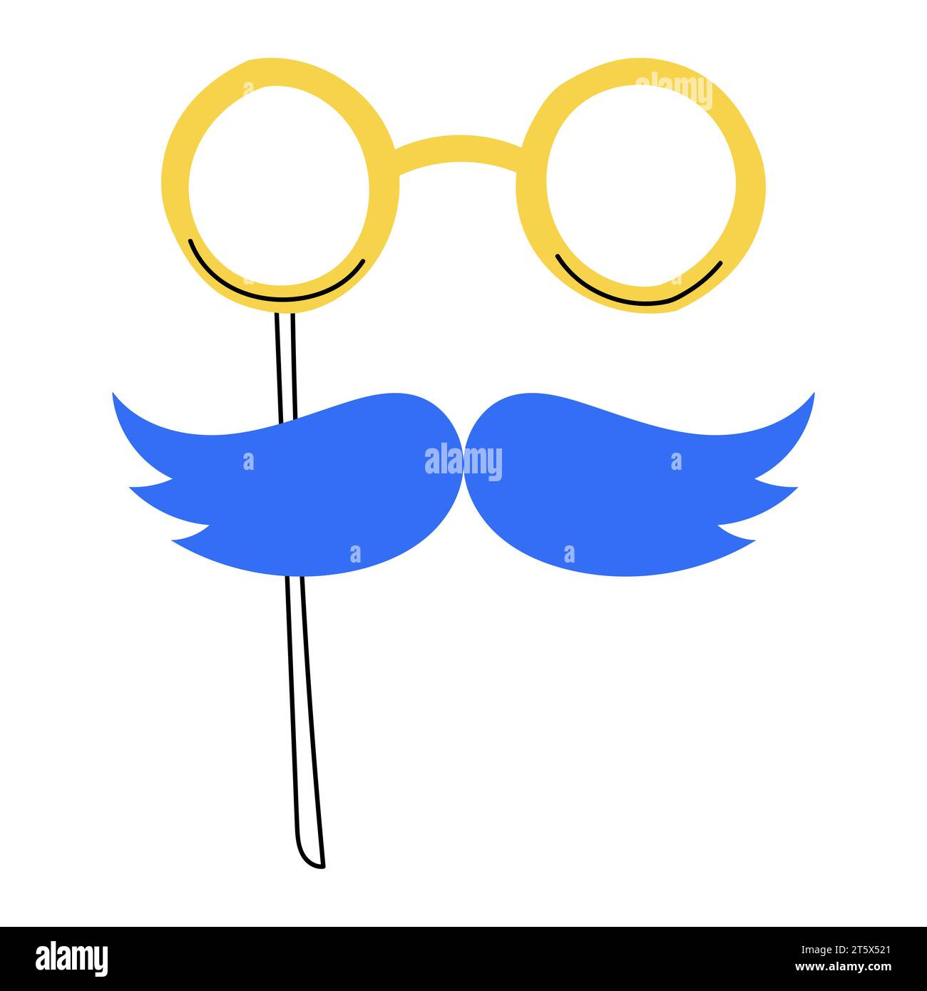 Hand drawn masquerade mask with mustache. Festive decorative element ...