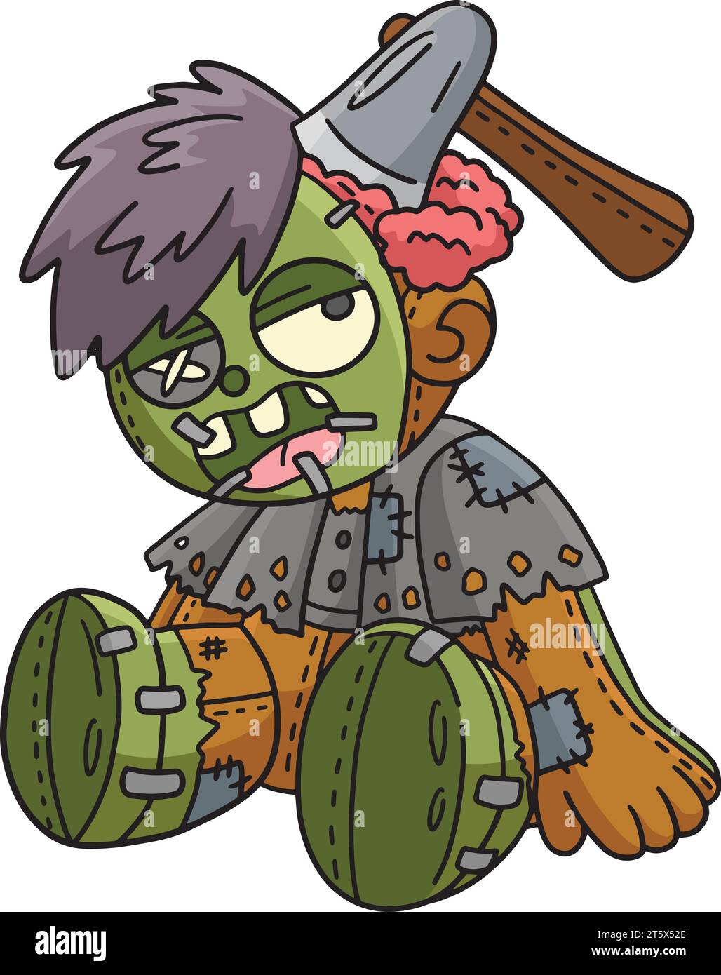 Zombie Plushie Cartoon Colored Clipart Stock Vector Image & Art - Alamy
