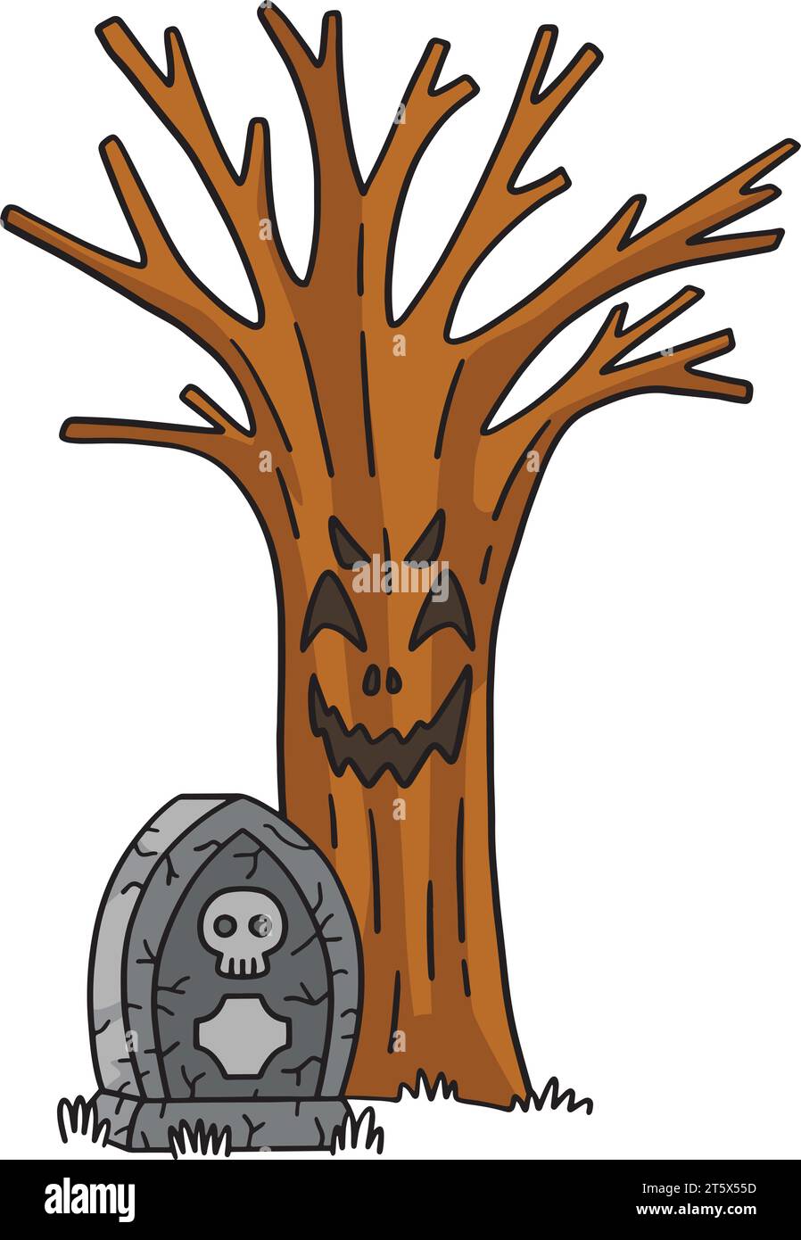 Spooky tree illustration Cut Out Stock Images & Pictures - Alamy