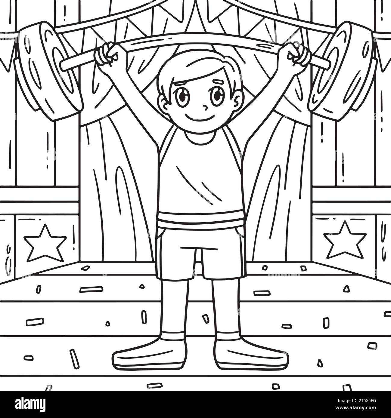 Circus Man with Barbell Coloring Page for Kids Stock Vector Image & Art ...