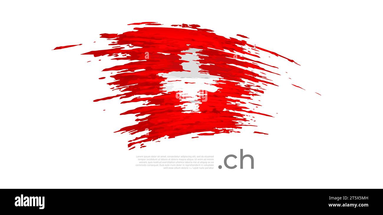 Switzerland flag. Brush strokes, grunge. Stripes colors of the swiss ...