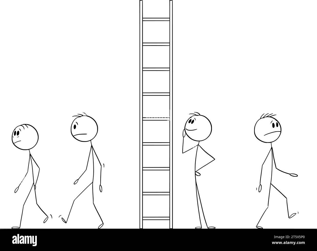 Look for Success and Be Ready, Vector Cartoon Stick Figure Illustration ...