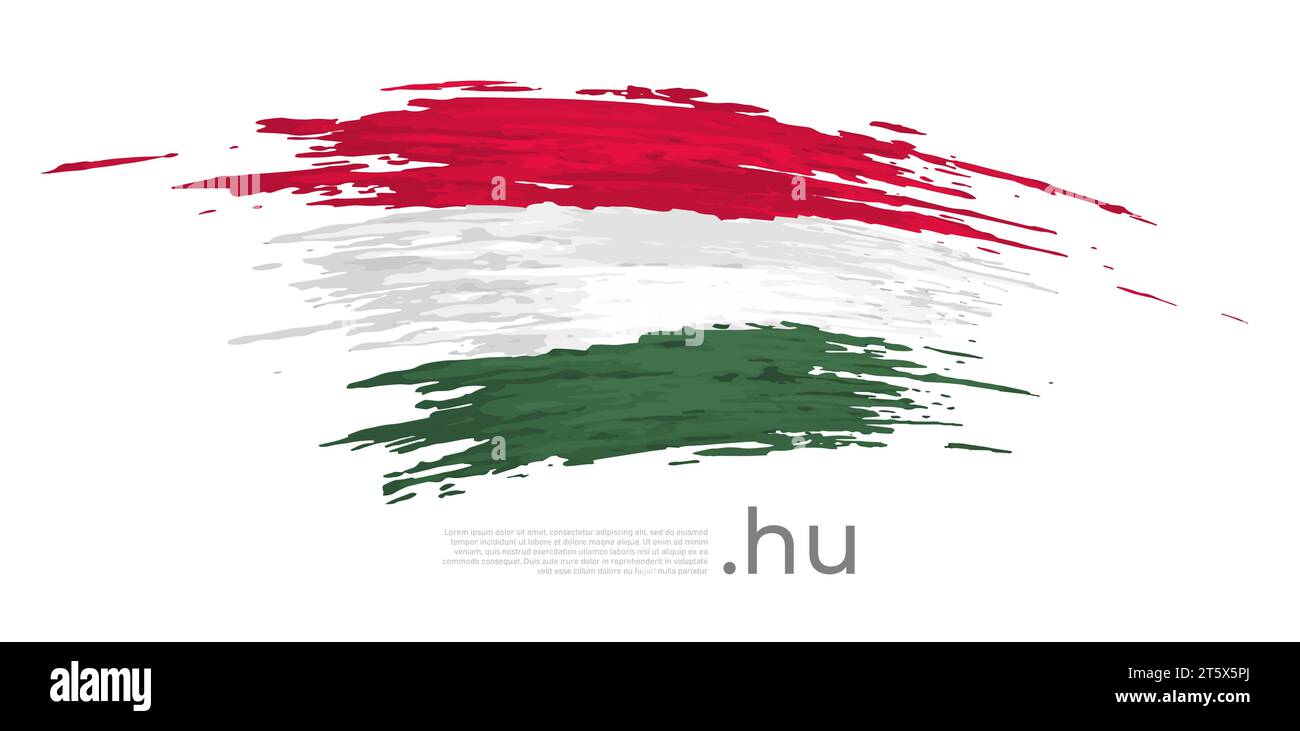 Hungary flag. Brush strokes, grunge. Stripes colors of the hungarian ...