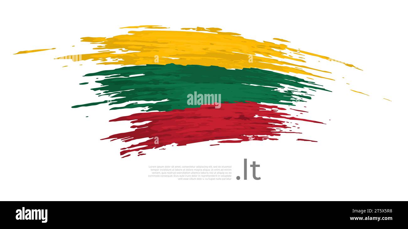 Lithuania Flag Brush Strokes Grunge Stripes Colors Of The Lithuanian
