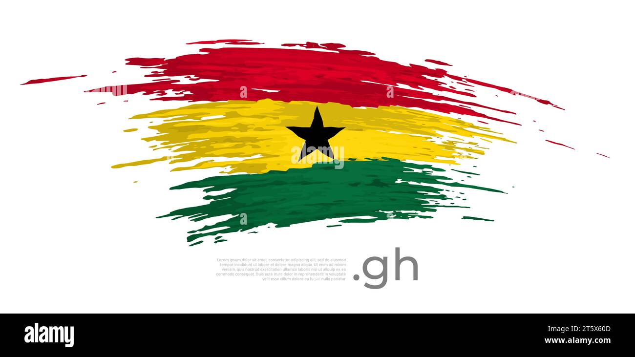 Ghana flag. Brush strokes, grunge. Stripes colors of the ghanaian flag ...