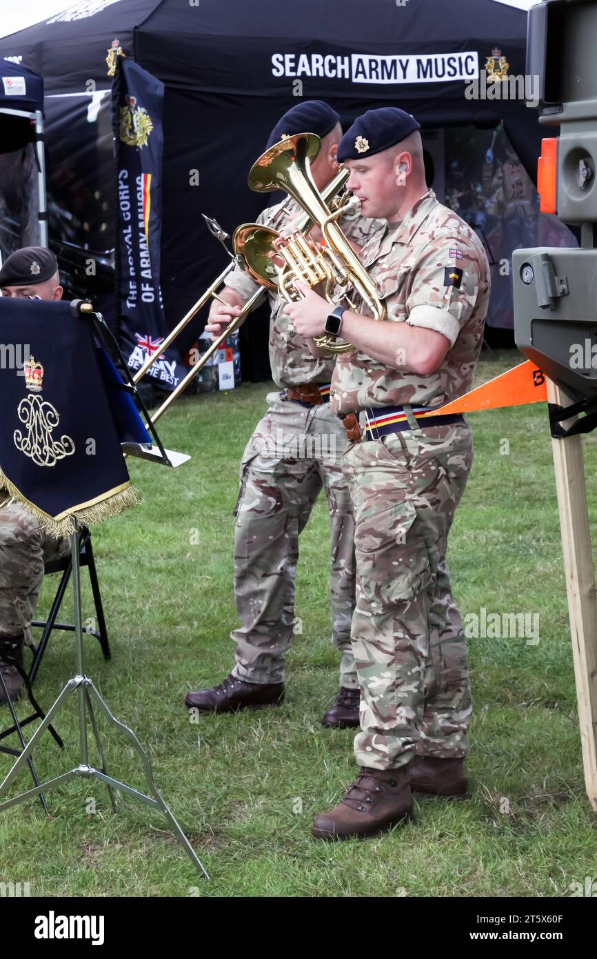 Close-up of Army Musicians from the Royal Corps of Army Music ...