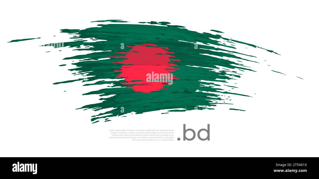Bangladesh flag. Brush strokes, grunge. Stripes colors of bangladeshi ...
