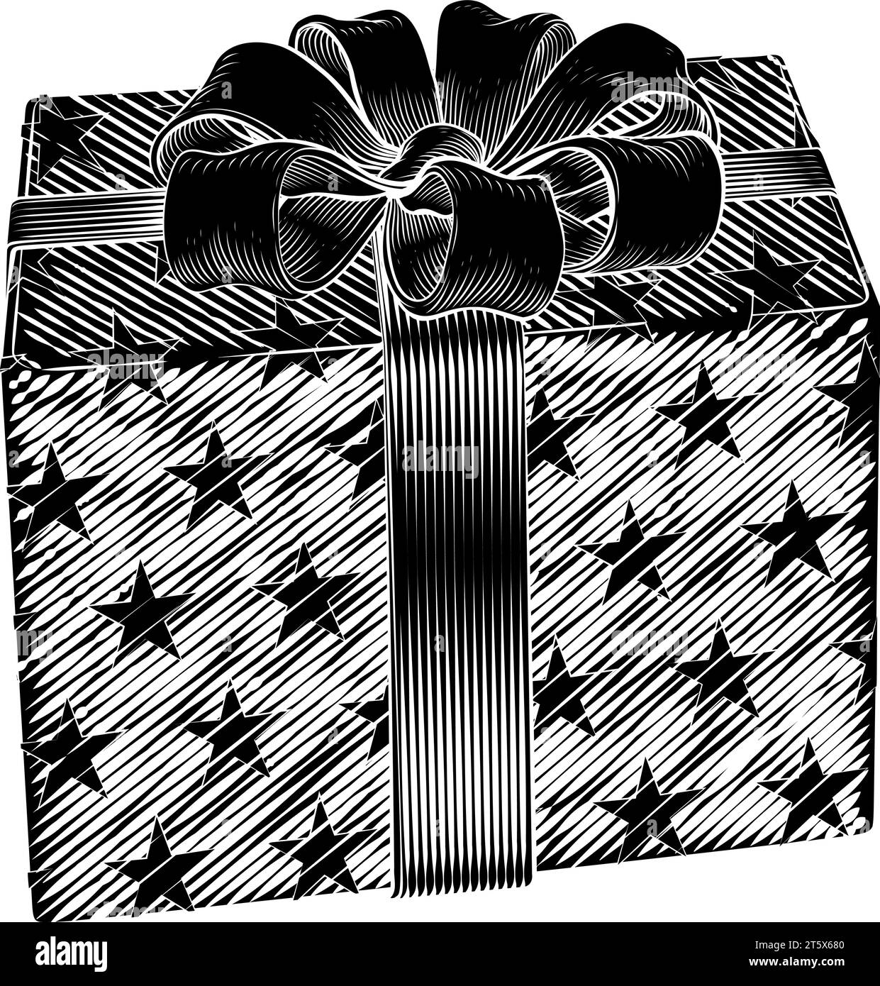 Christmas background boxes wrapped Black and White Stock Photos ...