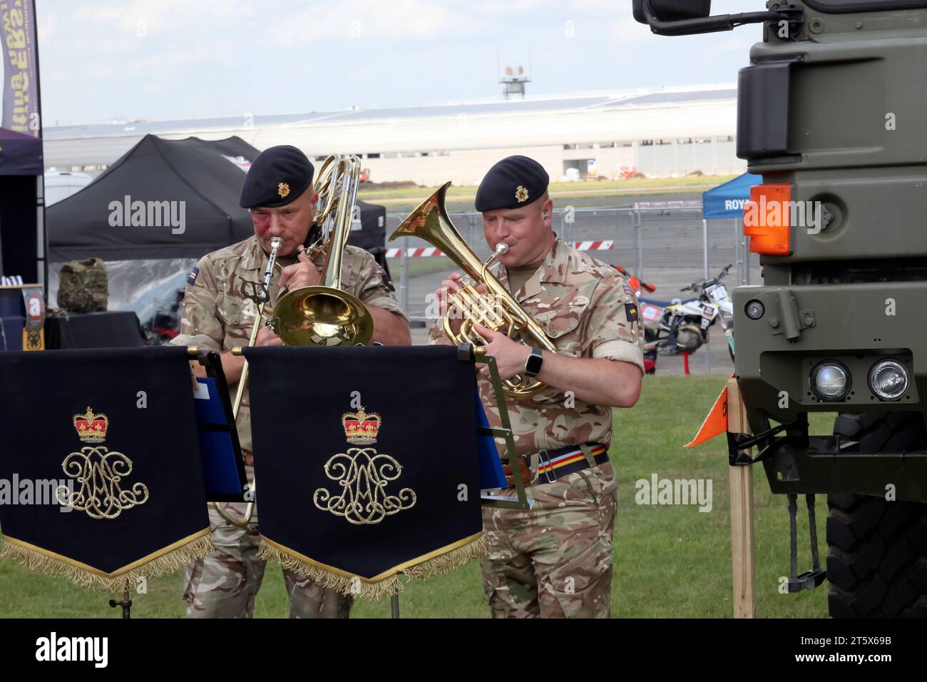 Close-up of Army Musicians from the Royal Corps of Army Music ...