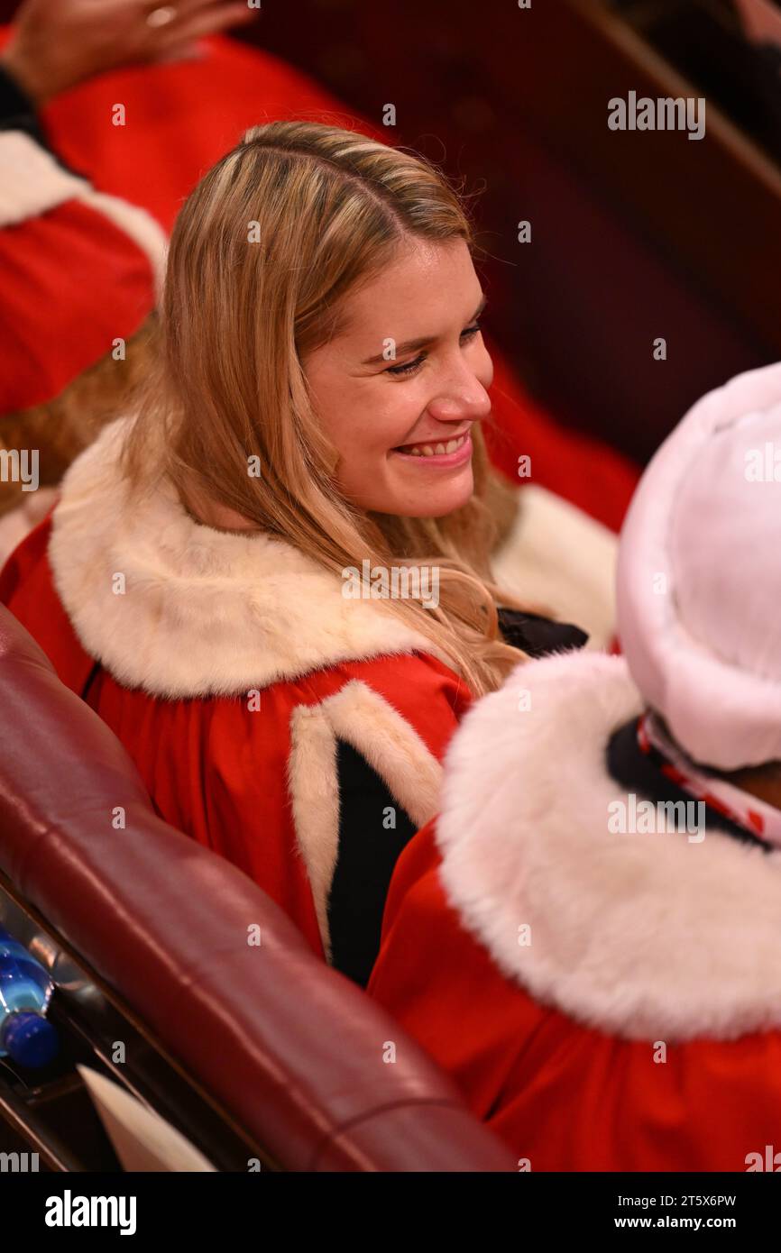 Baroness Charlotte Owen awaits the start of the State Opening of ...