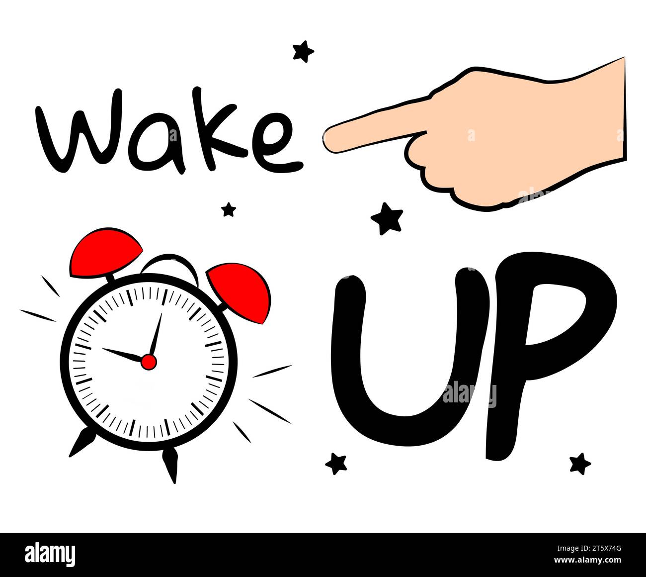 Alarm clock ringing on white background Stock Vector Image & Art - Alamy