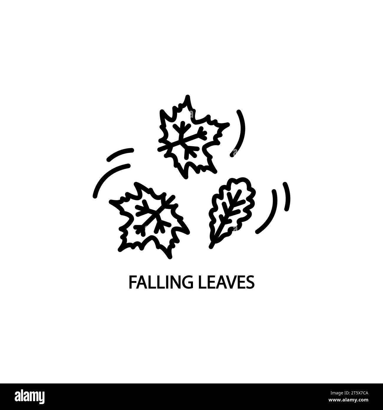 Simple illustration of three falling leaves isolated on white Stock ...