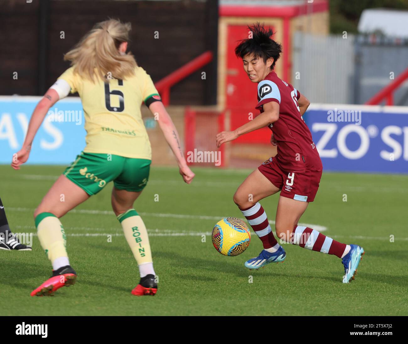 Riko Ueki of West Ham United WFC during THE FA WOMEN'S SUPER LEAGUE match between West Ham ...