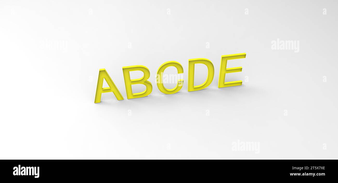 3D font "ABCDE" in white background, computer generated images Stock ...