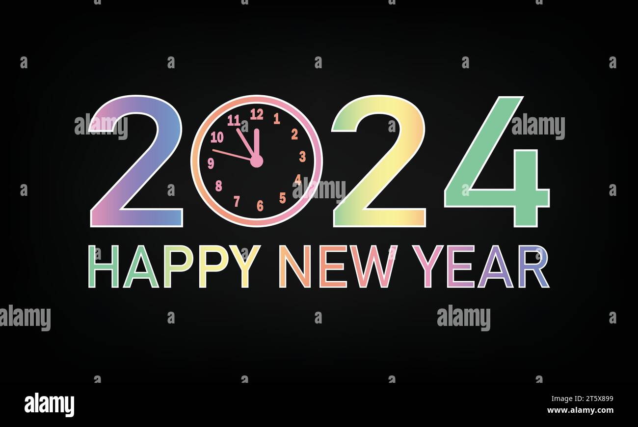 2024 Happy New Year Background Design. Suitable for greeting card, poster and banner. Vector ...
