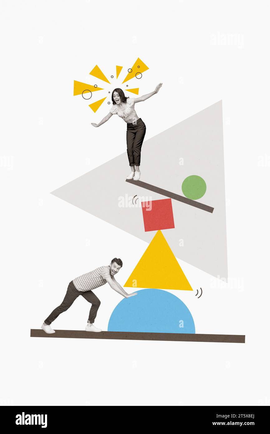 Vertical creative composite abstract photo collage of funny funky ...