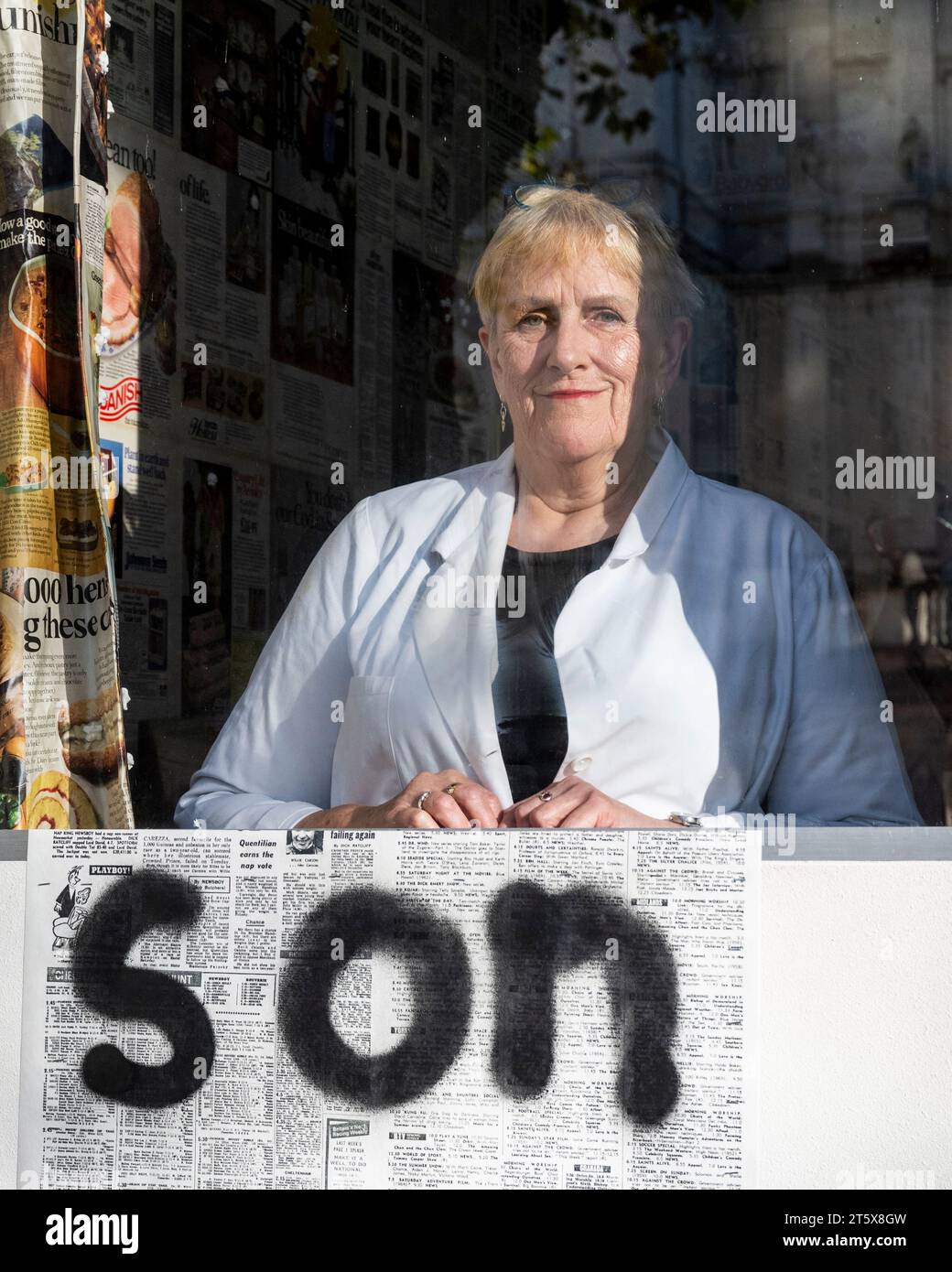 London, UK. 7 November 2023. Artist Bobby Baker at a recreation of her ...