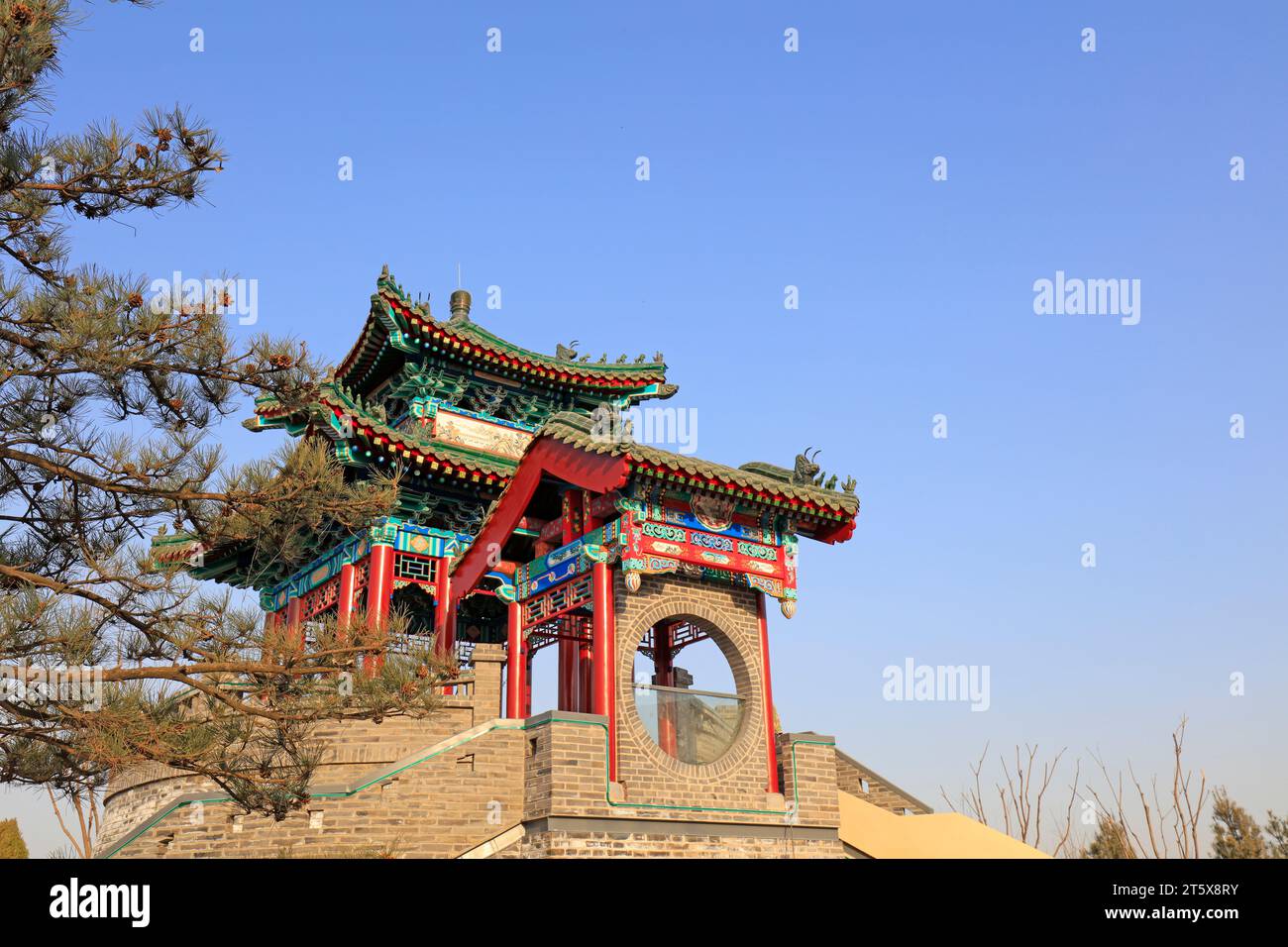 gate tower of ancient Chinese architectural style Stock Photo - Alamy
