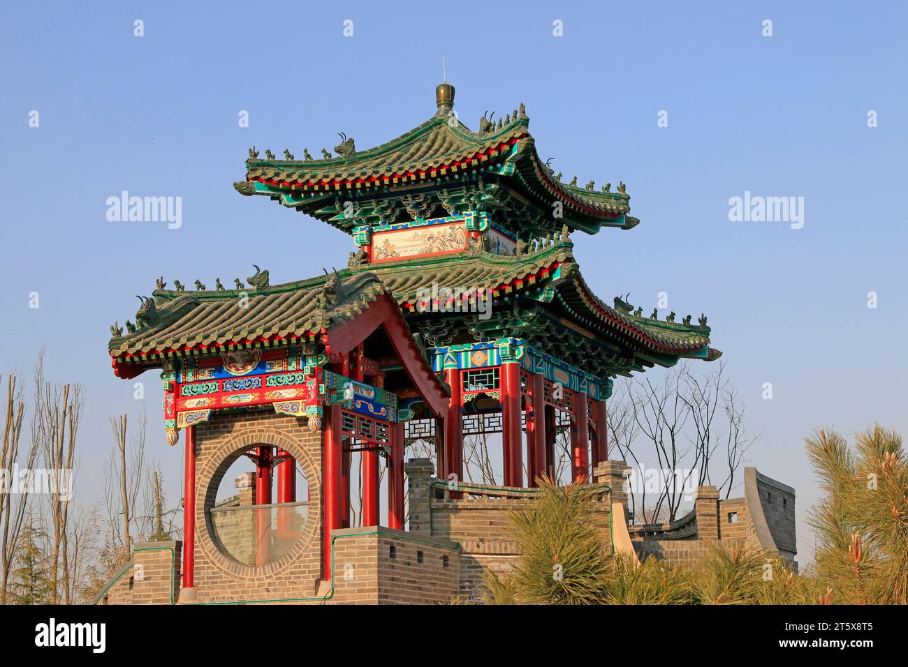 gate tower of ancient Chinese architectural style Stock Photo - Alamy