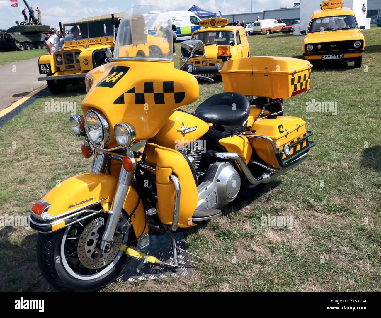 A 1992, Yellow Harley Davidson Electra Glide, used by Essex-based AA ...