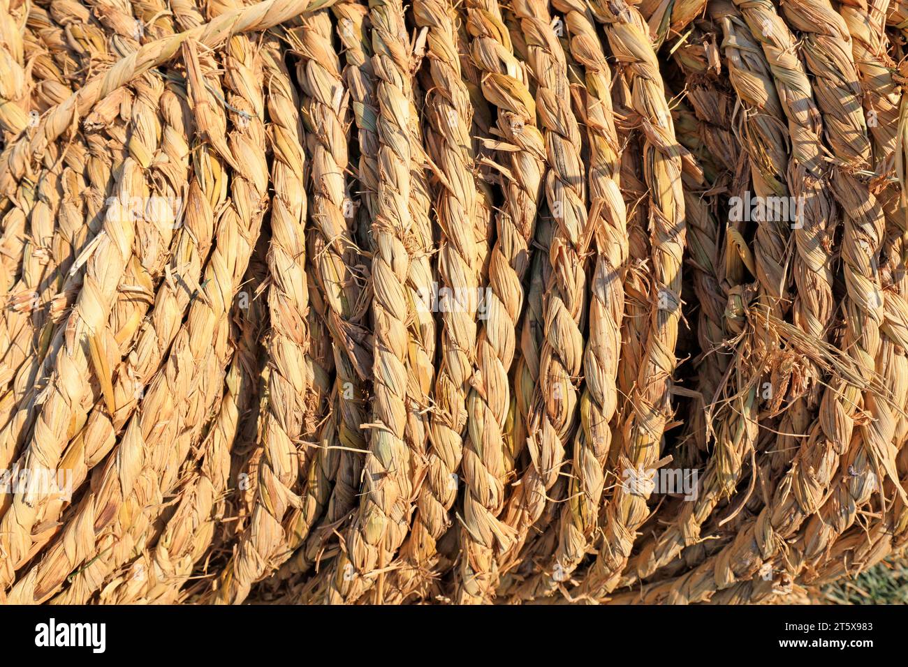 straw ropes stacked together Stock Photo - Alamy