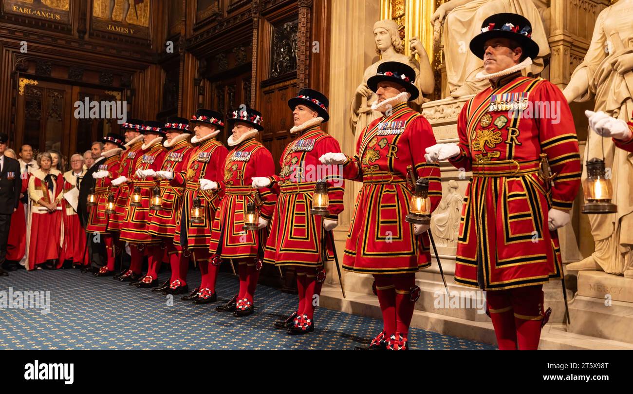 The King's Bodyguard, the Yeomen of the Guard, carry out the Ceremonial ...