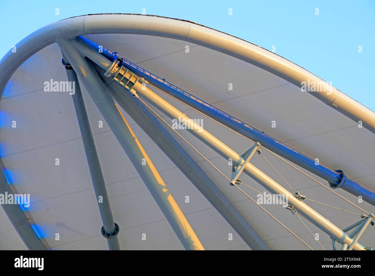Steel pipe building landscape Stock Photo - Alamy