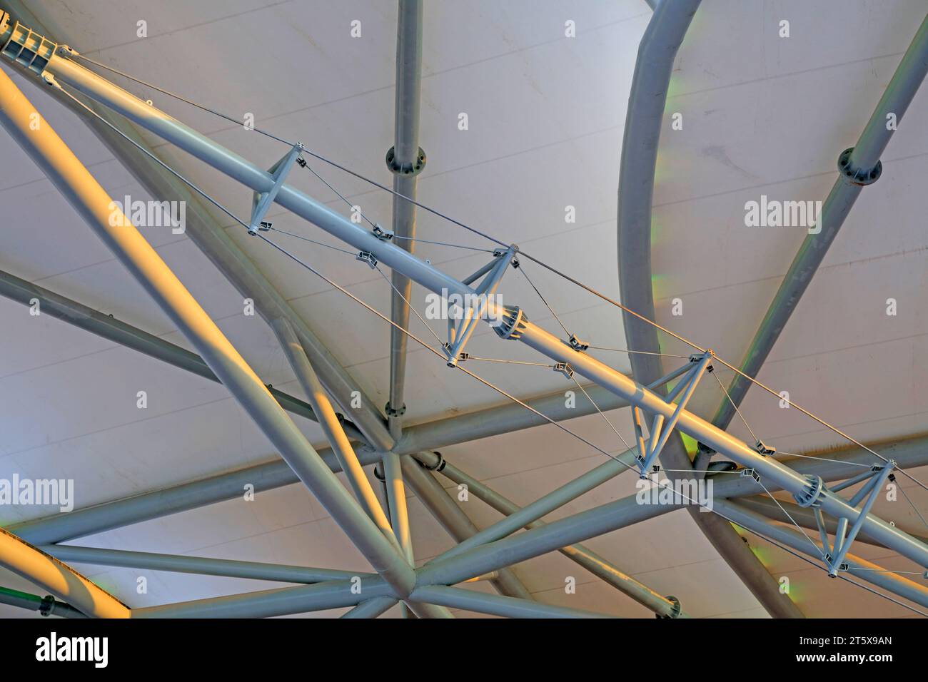 Steel pipe building landscape Stock Photo - Alamy