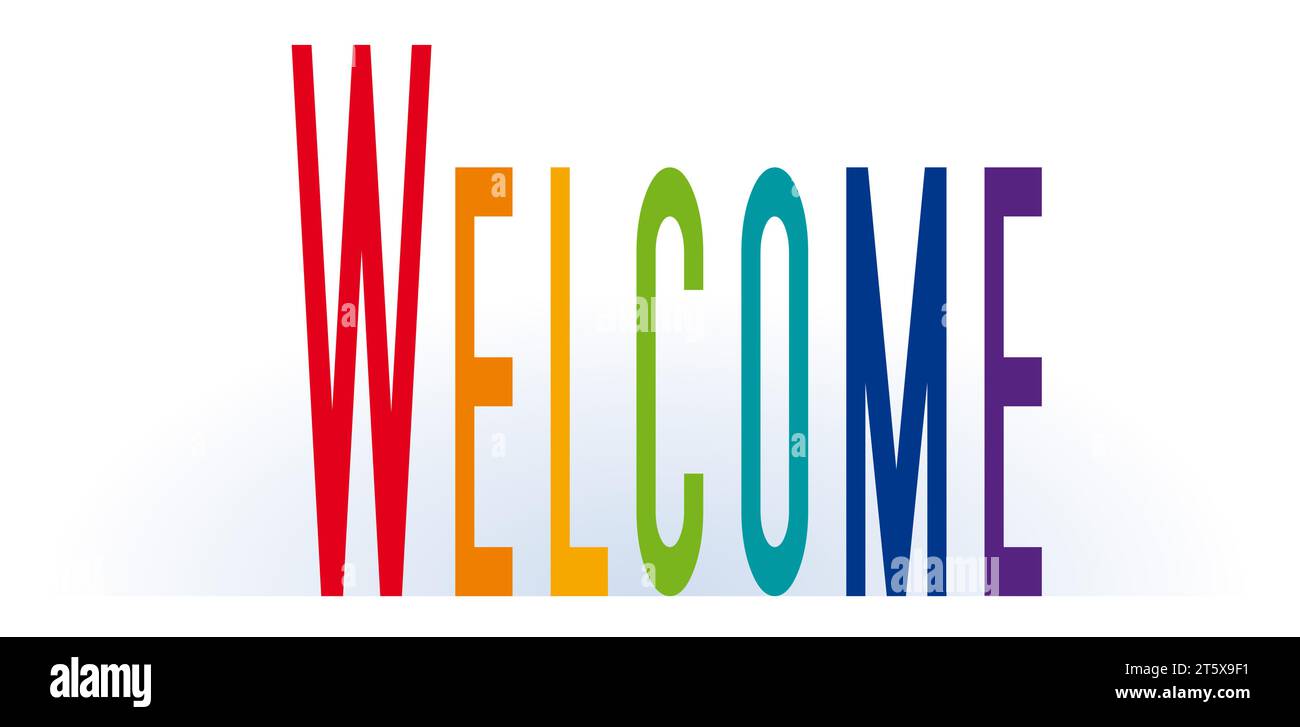 The word Welcome. Vector illustration for banner or header. Colorful ...